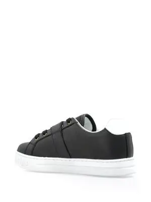 Versace Buckle Leather Sneakers - Black