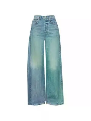 MOTHER Button Dream Wide Leg Jeans