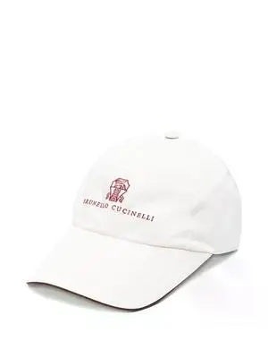 Brunello Cucinelli Logo Embroidery Cap - Neutrals