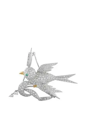 LB EXCLUSIVE Diamond Bird Brooch - Silver