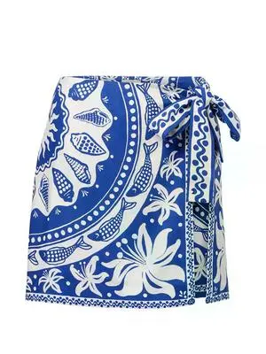 FARM RIO Ocean Scarf Mini Skirt