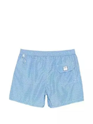 Fedeli Geometric-print Swim Shorts - Blue