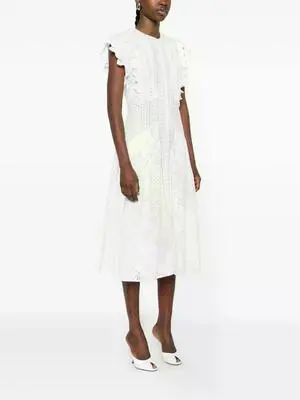 Alberta Ferretti Ruffled Eyelet A-line Dress
