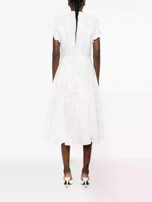 Alberta Ferretti Ruffled Eyelet A-line Dress