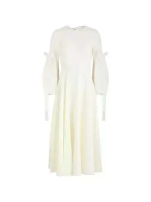 ROKSANDA Calmina Puff-sleeve Midi Dress - Neutrals