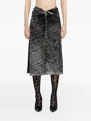 DIESEL® M-livette Midi Skirt With Twisted Waist