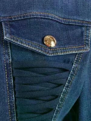 Elisabetta Franchi Denim Jacket With Crossover Laces