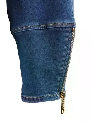 Elisabetta Franchi Denim Jacket With Crossover Laces
