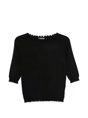 PHILO-SOFIE Frayed Short-sleeved Sweater