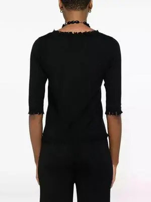 PHILO-SOFIE Frayed Short-sleeved Sweater