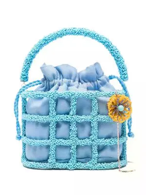 Rosantica Mini Beaded Floral Tote Bag