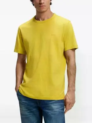 BOSS Cotton-jersey T-shirt With Logo Detail - Yellow