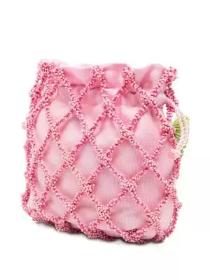 Rosantica Selene Marea Beaded Appliqué Cross Body Bag - Pink