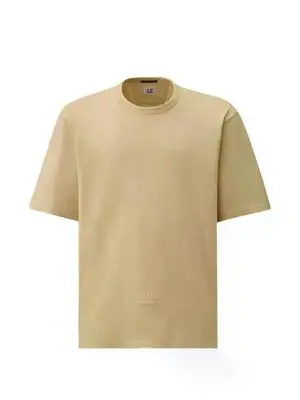 C.P. COMPANY Mercerized Jersey 30/2 Twisted Short-sleeve Embroidery T-shirt - Neutrals