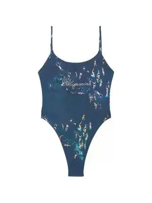Blumarine Swimmers Print One-piece Swimsuit - Blue
