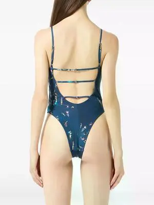 Blumarine Swimmers Print One-piece Swimsuit