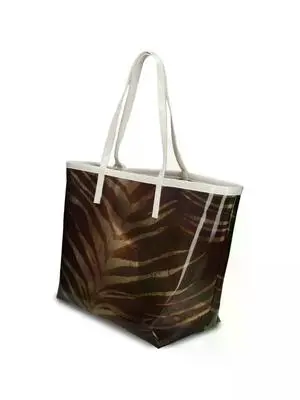 Just Cavalli Tiger-stripe Printed Tote - Brown