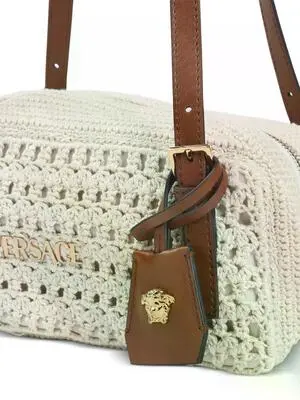 Versace Crochet Shoulder Bag With Medusa Charm