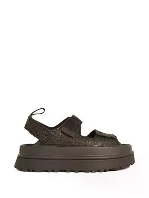 UGG Embossed Straps Leather Sandals