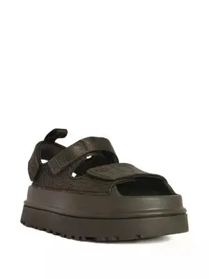 UGG Embossed Straps Leather Sandals