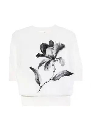 Ermanno Scervino Floral Print T-shirt - White