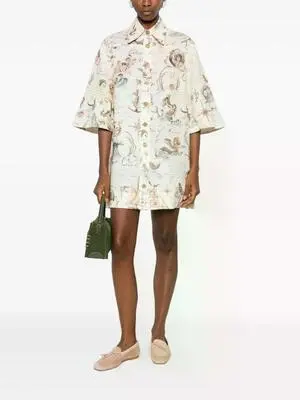 Zimmermann Buttoned Graphic Mini Dress