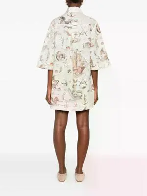 Zimmermann Buttoned Graphic Mini Dress