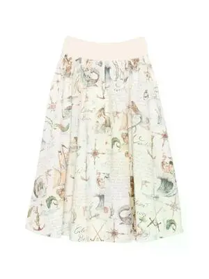 Zimmermann Printed Ribbed Midi Skirt