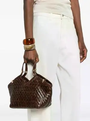 Benedetta Bruzziches Usha Woven Leather Tote Bag