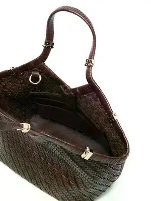 Benedetta Bruzziches Usha Woven Leather Tote Bag