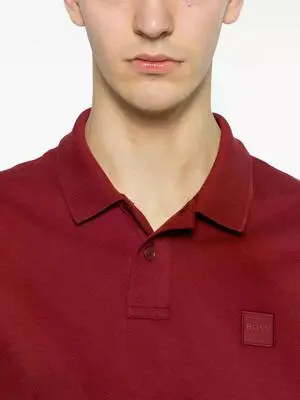 BOSS Buttoned Patch Polo Shirt - Red