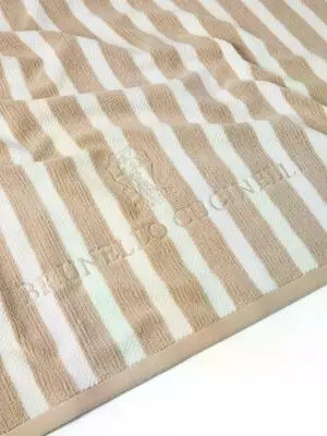 Brunello Cucinelli Striped Embroidered Beach Towel