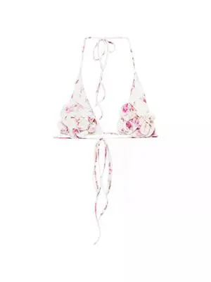 Magda Butrym Floral-print Bikini Top - Neutrals