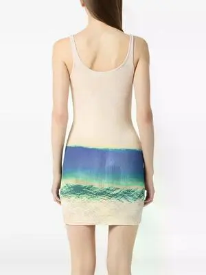 Blumarine Ribbed Print Dress