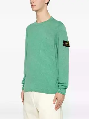 Stone Island Logo-patch Crew-neck Sweater - Green