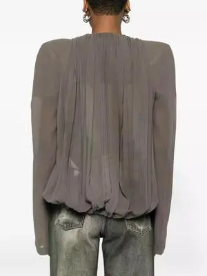 Rick Owens Maria Pleated Crossover Jacket - Brown