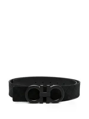 FERRAGAMO Logo-pattern Belt - Black