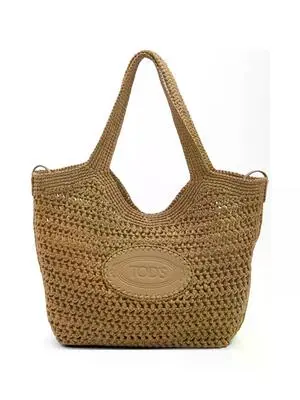 TOD'S Crochet Raffia Shopper