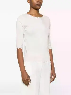PHILO-SOFIE Scalloped Short-sleeve Sweater