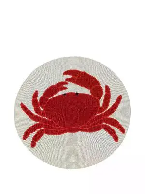 CHEHOMA Crab-motif Beaded Placemat - Neutrals