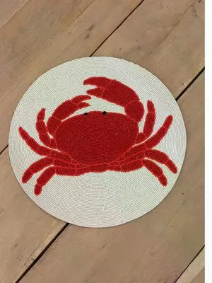 CHEHOMA Crab-motif Beaded Placemat