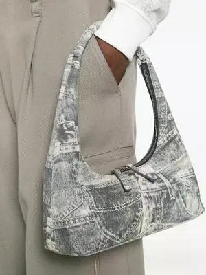 MARGESHERWOOD Printed Charm-detail Shoulder Bag - Grey