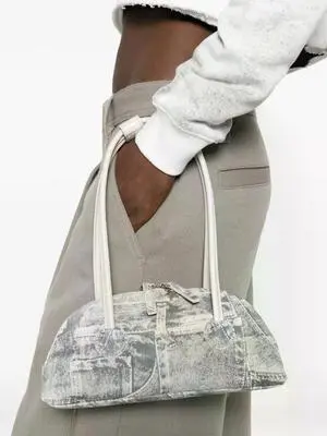 MARGESHERWOOD Printed Suede Shoulder Bag - Grey