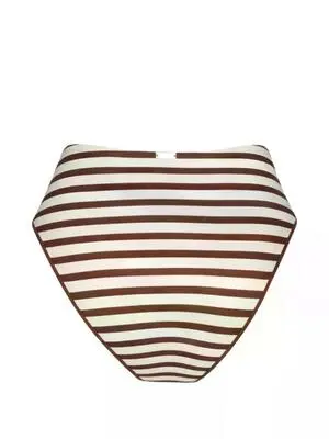 Cult Gaia Alouette Striped Buckle Bikini Bottom - White
