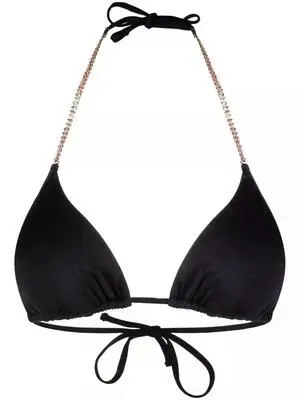 CHIARA FERRAGNI Crystal-embellished Halterneck Bikini Top - Black