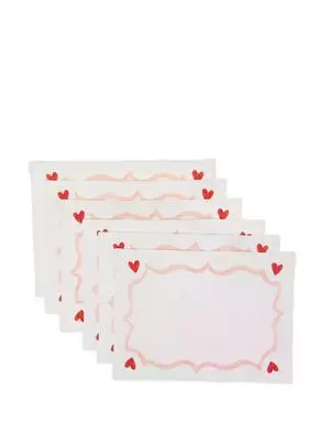 BAMBAH Heart-print Placemats - White