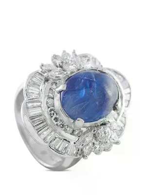 LB EXCLUSIVE Sapphire And Diamond Platinum Ring