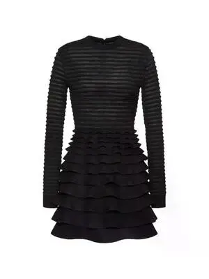 Valentino Garavani Ribbed Tiered Mini Dress