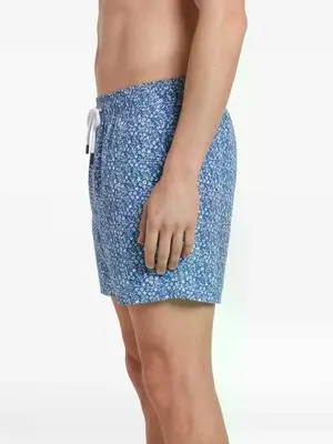 Fedeli Printed Swim Shorts - Blue