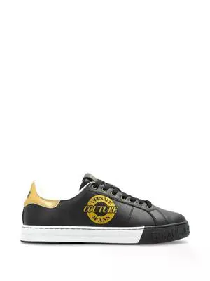Versace Logo-print Leather Sneakers